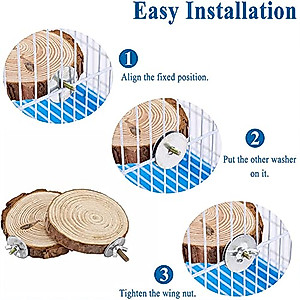 Gigicloud 4 Pcs Bird Perch Stand Set, Natural Wood Parrot Stick Platform Birdcage Stands Parrot Perches Stand Cage Accessories Cockatiel Toys for Budgies Parakeets Lovebirds