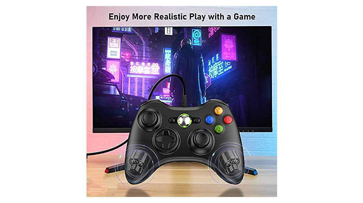 Etpark Wired Xbox 360 & PC Controller | Plug & Play Gamepad