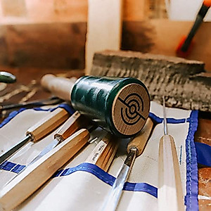 Schaaf Wood Carving Tools 15oz Small Wooden Mallet | Wood Tools Woodworking | Wood Hammer | Comfortable Handle Reduces Hand Fatigue | Urethane Reducer Noise, Absorbs Force to Protect Woodworking Tools