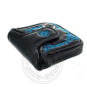 Dia de Los Muertos Sugar Skull Golf High-MOI Mallet Putter Headcover, Black