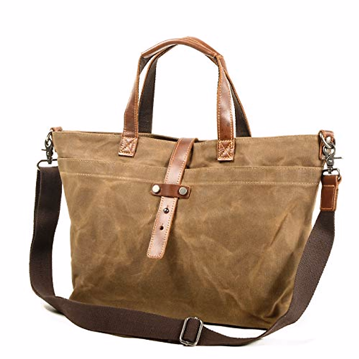 Canvas Hobo Bags for Women Leather Tote Bag Shoulder Bag Top Handle Satchel Purses and Handbags (Brown)