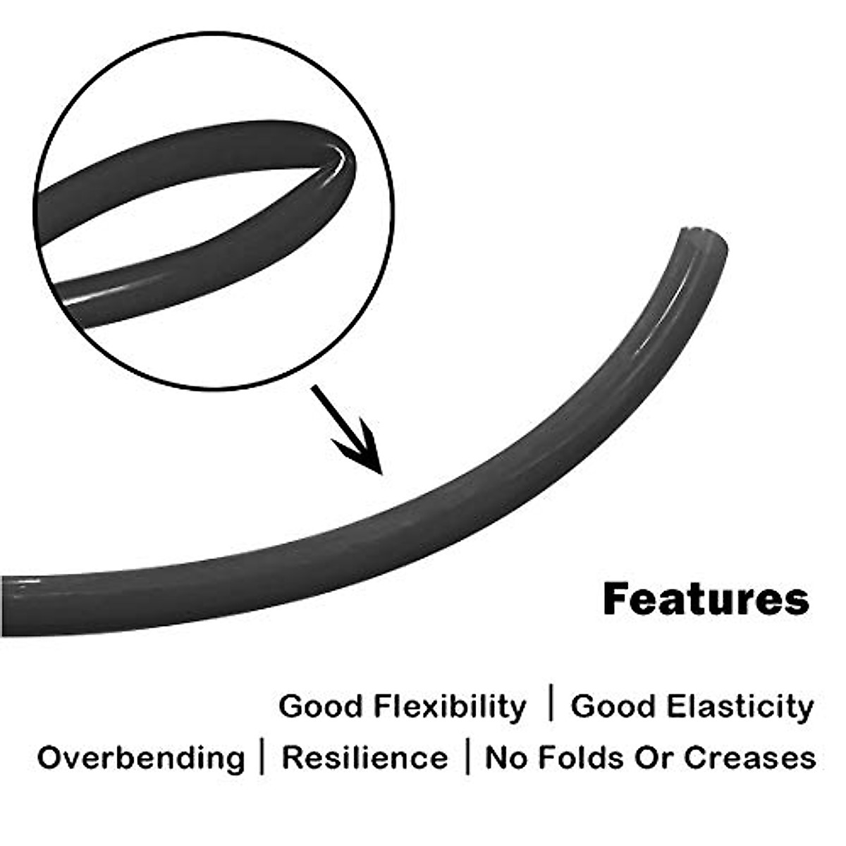 Beduan 8mm x 5mm Black Pneumatic Tubing Pipe PU Polyurethane Air Compressor Tubing Hose Pipe Line Fluid Transfer 39.4ft 12 Meter