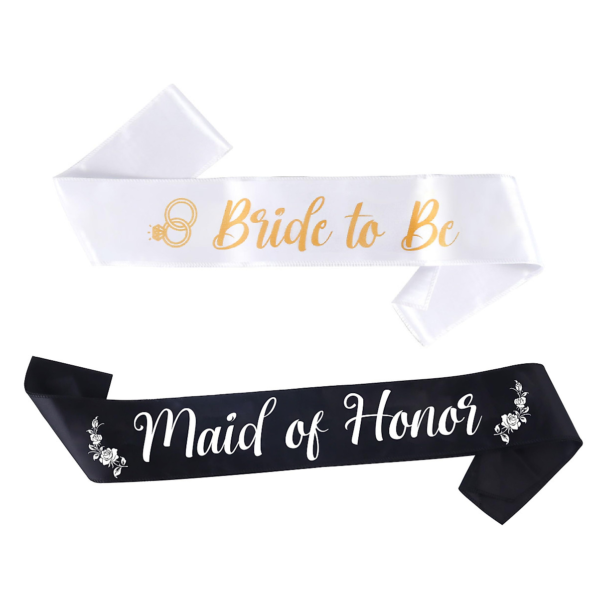 Bride to Be & Maid of Honor Sash Set - Wedding Party Sash Bundle | Bachelorette Party Bridesmaid Sashes Tribe Squad Crew Bridal Shower Decorations Favors Supplies Favor Bridesmaids Gift Team Bride