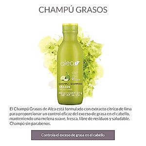 ALEA - Anti-Grease Shampoo - Greasy Hair Shampoo - 500 ml - with Lime Extract - Controls Excess Grease in Hair - Healthy Scalp - Soft Hair - Paraben-Free