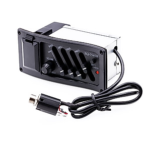 ASCENDAS Guitar EQ-7545R 4-Band EQ Equalizer System Acoustic Guitar Preamp for Acoustic Guitars Black (CURVE)