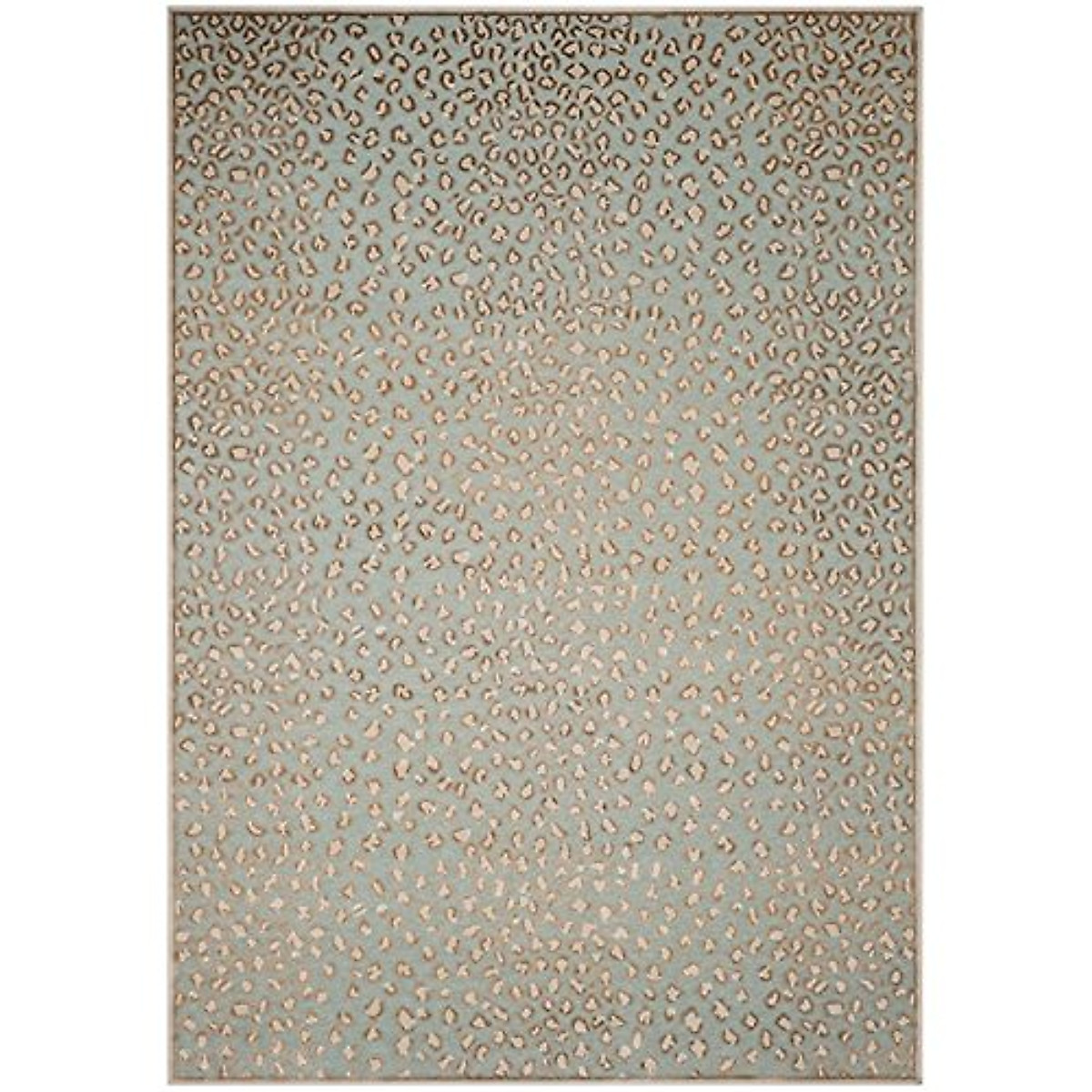 SAFAVIEH Paradise Collection Area Rug - 5'3" x 7'6", Stone & Aqua, Animal Print Viscose Design, Ideal for High Traffic Areas in Living Room, Bedroom (PAR84-3470)