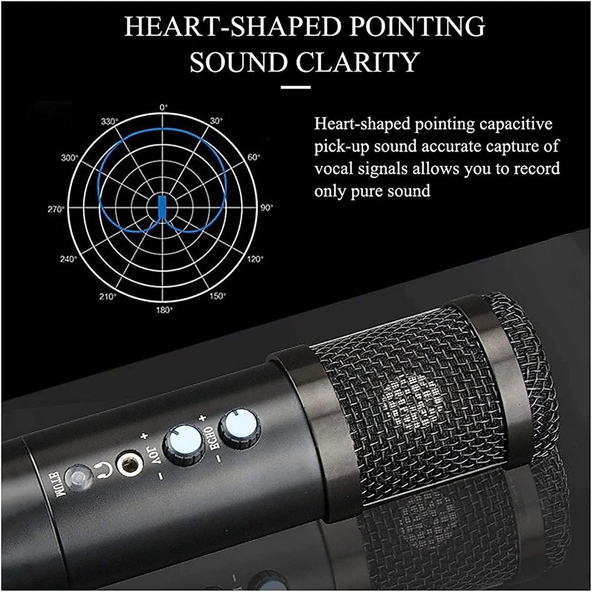 Wireless Microphones USB Condenser Microphone Professional Vocals Streams Recording Studio Microphone for Video Gaming Mikrofo/Microfon Microphone to Sing.