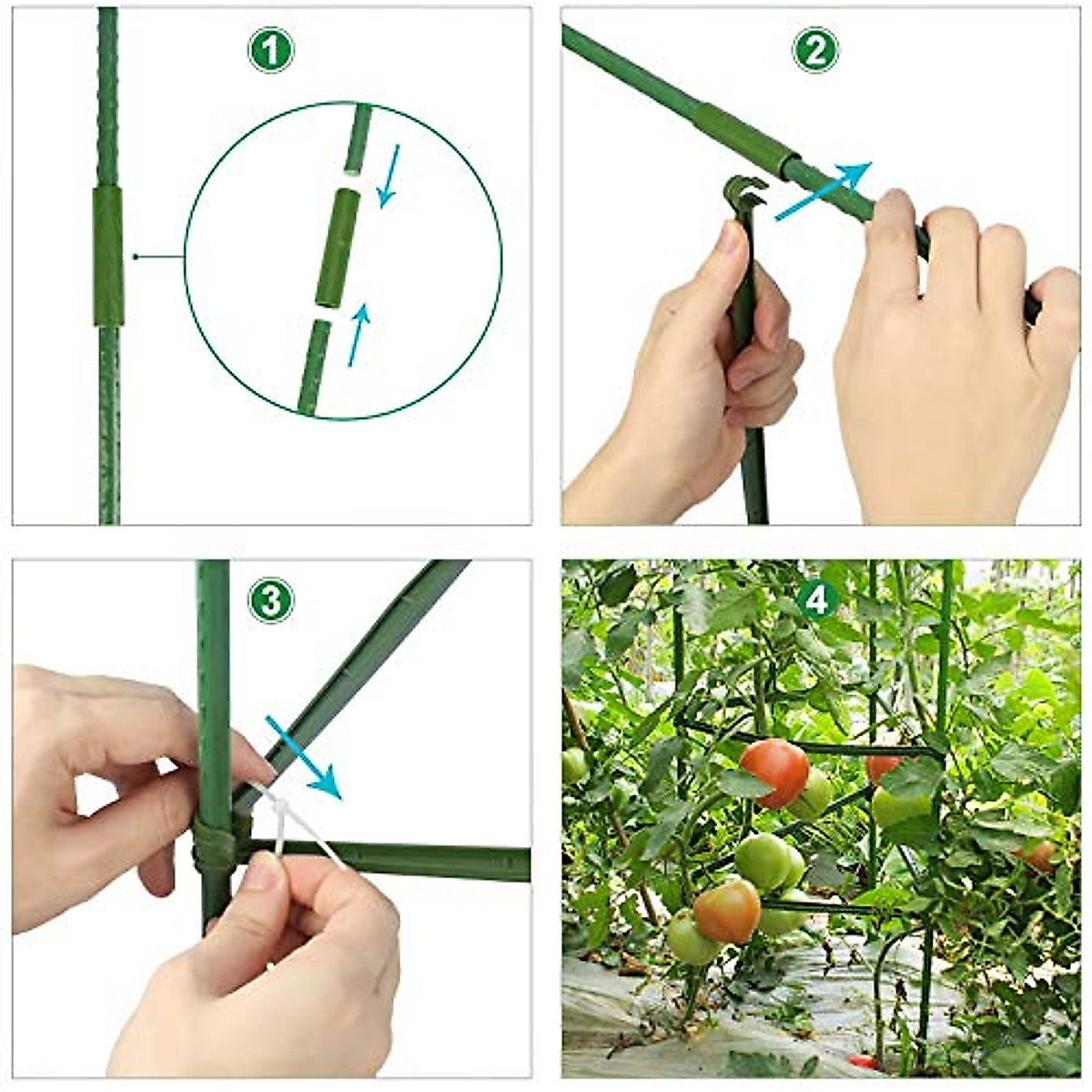 IPSXP Vegetable Trellis, Garden Plant Support Stakes for Climbing Plants, Vegetables, Flowers, Fruits, Vine, 3 Garden Trellis with 40 Adjustable Cable Tie