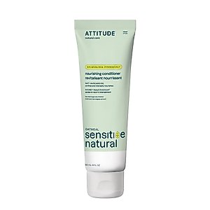 ATTITUDE Hair Conditioner for Sensitive Dry Scalp, Dry and Damaged Hair, Soothing Oat, Naturally Derived Ingredients, Dermatologically Tested, Vegan Detangler, Nourishing, 8 Fl Oz