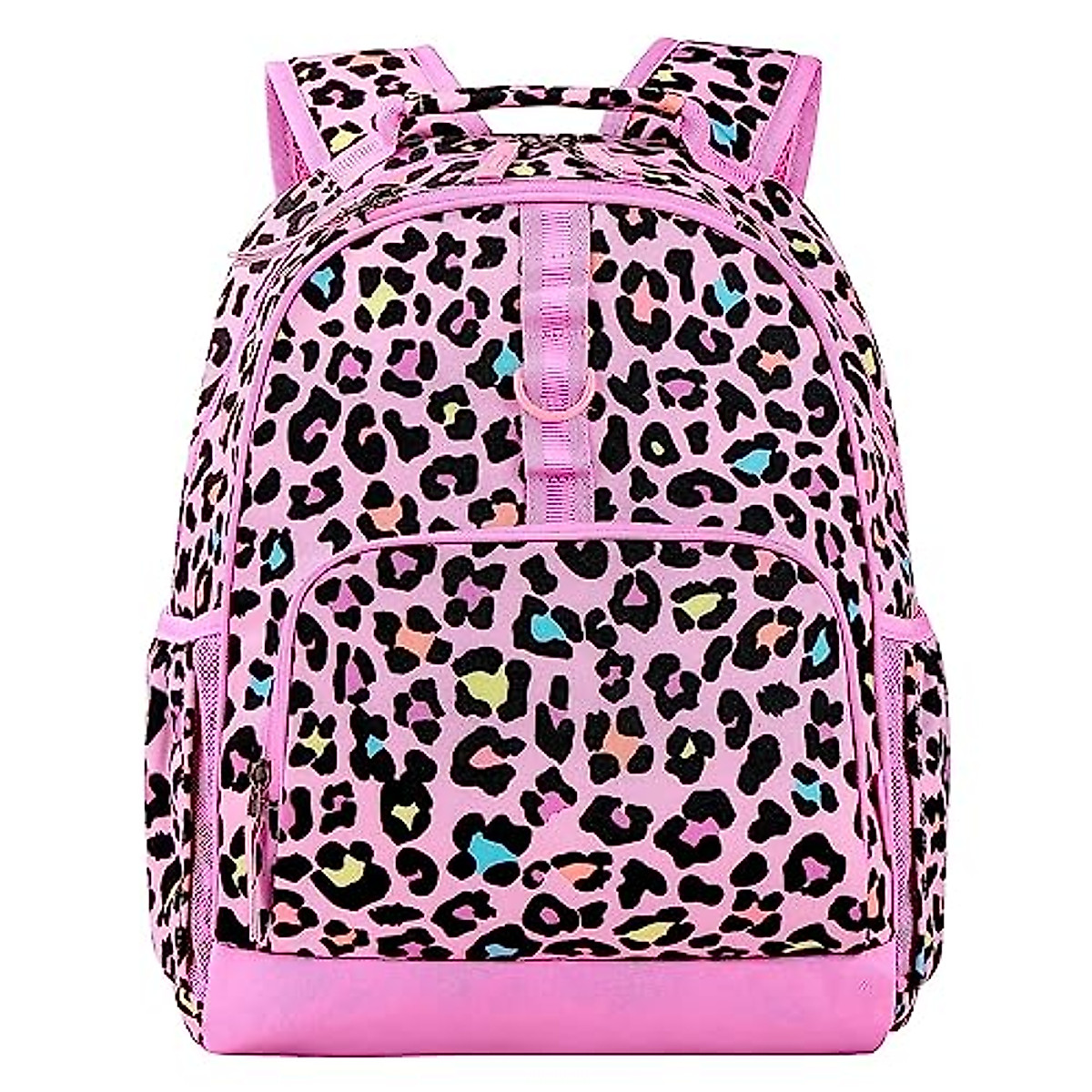 Choco Mocha Cheetah Backpack for Girls Pre-K Backpack for Girls Preschool Backpack for Kids Backpacks for Girls 15 inch Backpack Girls Leopard Bookbag School Bag 3-5 4-6 with Chest Strap Pink