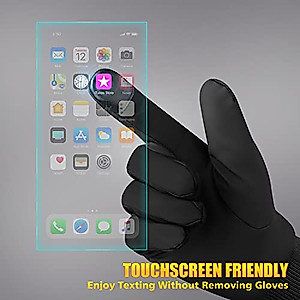 ihuan Winter Gloves for Men Women - Cold Weather Gloves for Running Cycling, Waterproof Snow Warm Gloves Touchscreen Finger (Black, Small)