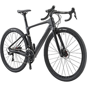 KOOTU Carbon Gravel Road Bike, Carbon Fiber Racing Bicycle with Shimano 105 R7000 22S Disc Brake Contineltal Tire