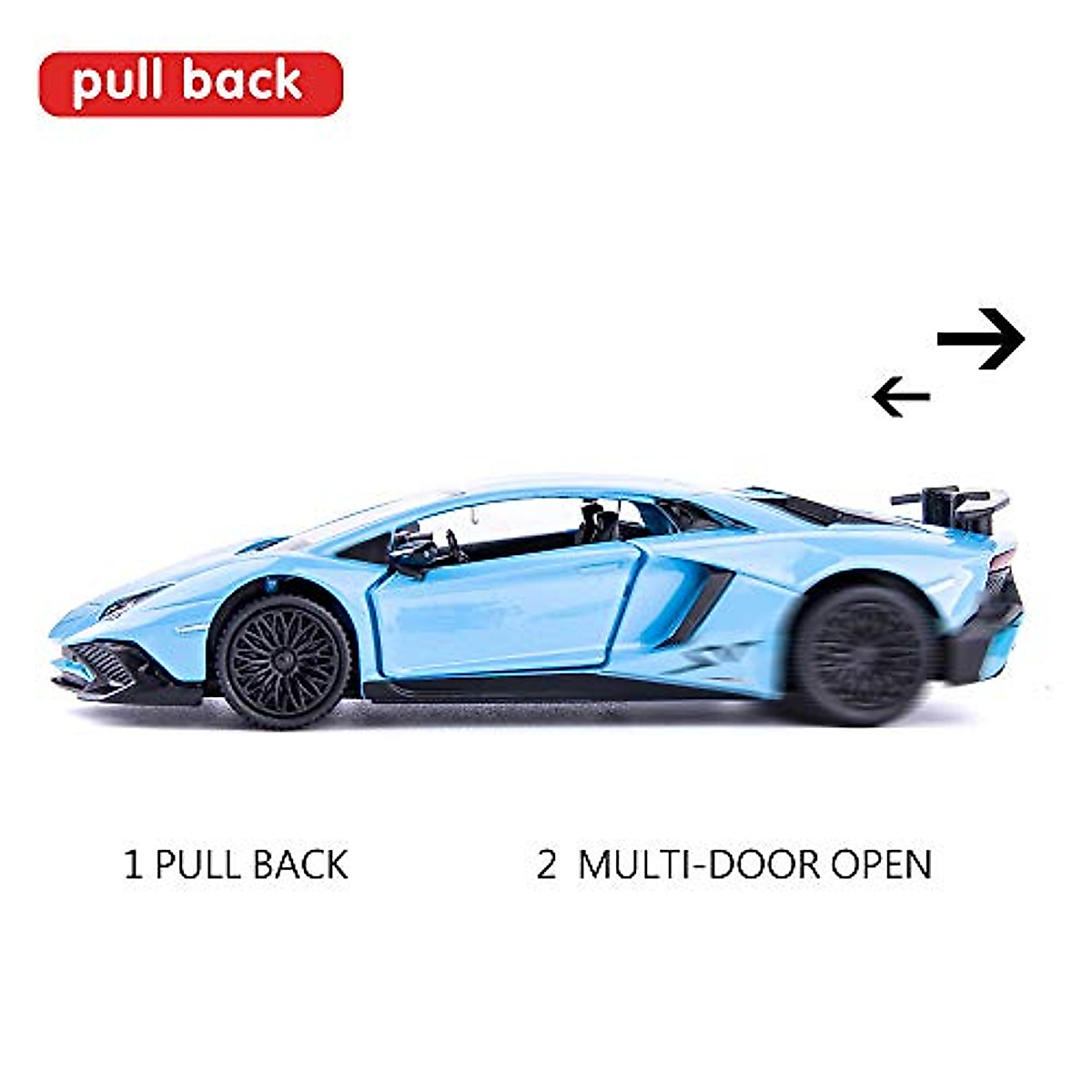 TGRCM-CZ 1/36 Scale Aventador LP700-4 Casting Car Model, Zinc Alloy Toy Car for Kids, Pull Back Vehicles Toy Car for Toddlers Kids Boys Girls Gift (Blue)