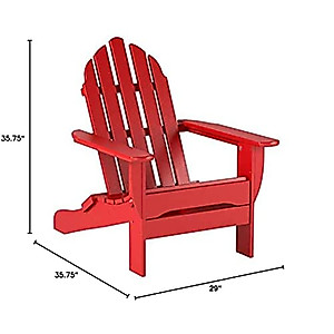 POLYWOOD AD5030SR Classic Folding Adirondack Chair, 38.5" H x31.25 W x 33.5" D, Sunset Red