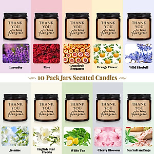 MTLEE 20 Pcs Thank You Candles Bulk 3.5 Oz Thank You for Being Awesome Scented Candles Employee Appreciation Gifts Inspirational Candles for Women Secretaries Coworkers(Tea Color)