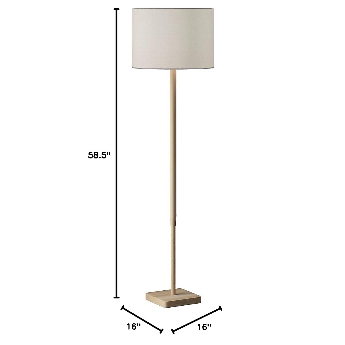 Adesso Home 4093-12 Transitional One Light Floor Lamp from Ellis Collection in Bronze/Dark Finish, Natural
