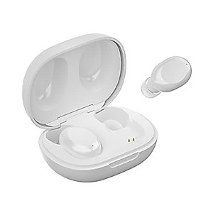 ABRAMTEK Mini Wireless Earbuds for Small Ears, E9 Tiny in-Ear Bluetooth Headphones, ENC Noise Cancelling, Touch Control, USB-C Charging Case, IPX7 Waterproof (White)