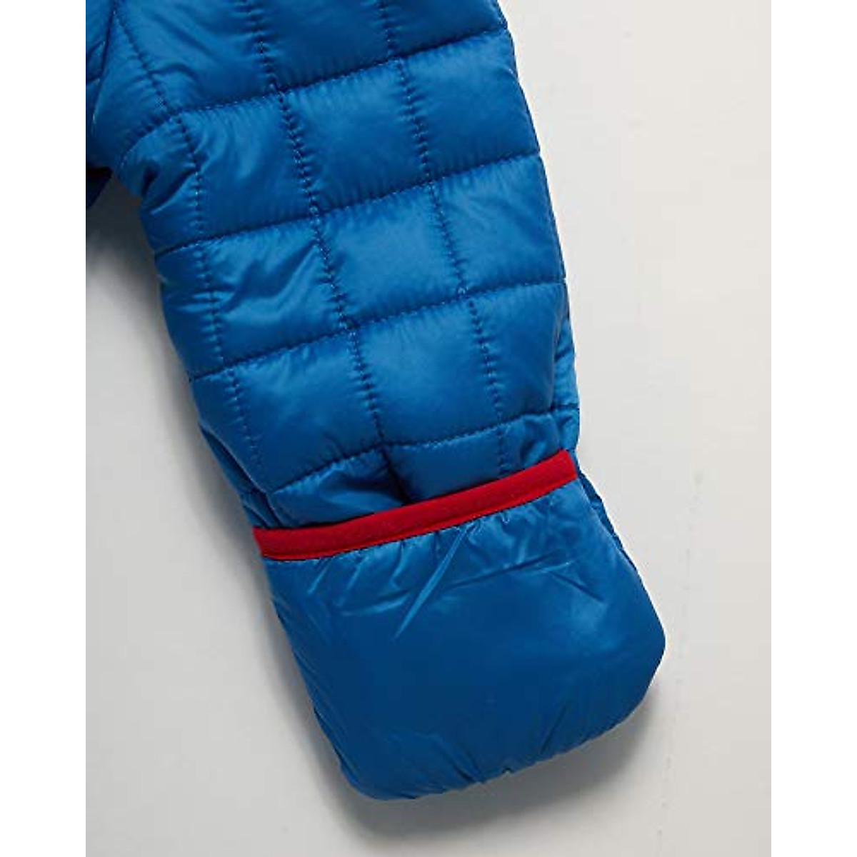 DKNY Baby Boys’ Snowsuit – Hooded Fleece Lined Warm Winter Jumpsuit – Zip Snow Pram for Newborns and Infants (0-24M), Size 3-6 Months, Blue