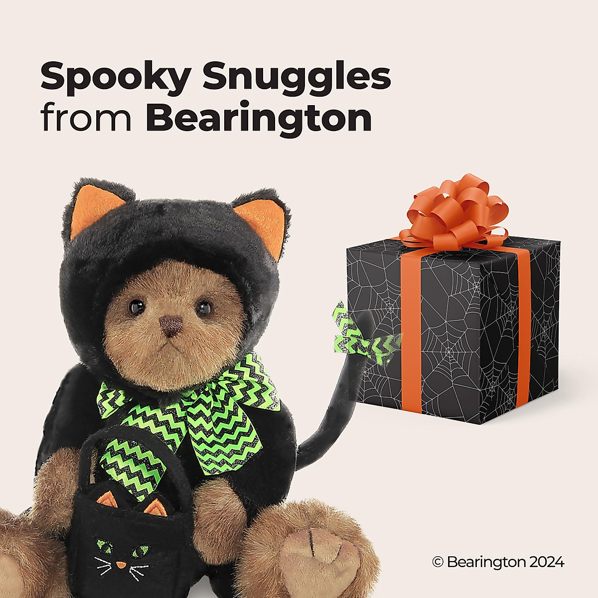 Bearington Collection Swoop Ghost Plush, 7 Inch Halloween Toys
