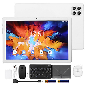 ICRPSTU Business Tablet, 12GB 256GB 8 Core CPU US Plug 100‑240V 1920x1200 5G WiFi 2 in 1 Support GPS FM 10.1 Inch Tablet for Learning (#1)