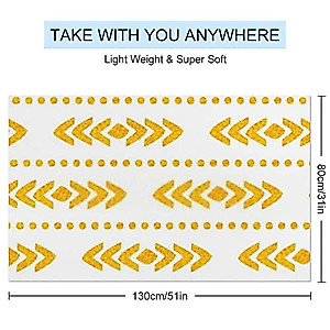 My Little Nest Bath Towels Quick Dry Bathroom Towels Ethnic Golden Arrows Absorbent Shower Towels Soft Hand Towel Wash Cloths for Spa Pool Hotel Gym 31" x 51"