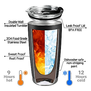 Personalized Tumbler with Picture Text Logo - Custom 20 Oz Stainless Steel Insulated Tumbler with Lid, Personalized Travel Coffee Mug with Photo, Customized Christmas Gifts for Women Men