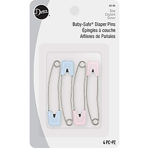 Dritz Baby-Safe, 3-Pack Diaper Pins, Pastel Assorted 12