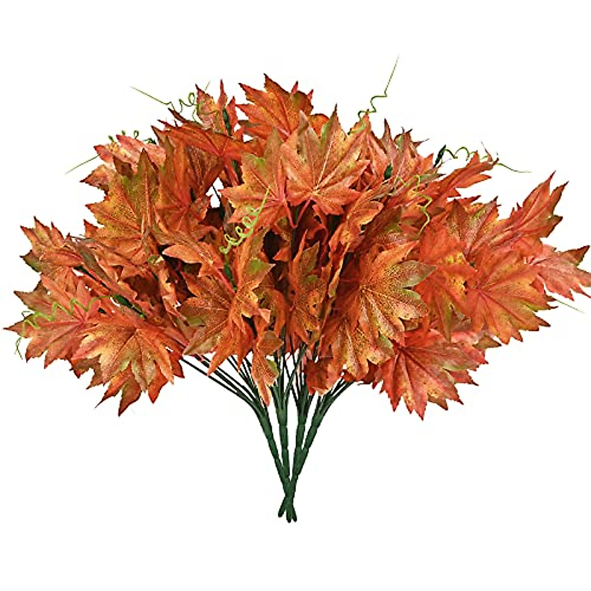 Artflower Fake Fall Bushes Autumn Fake Fall Bushes Artificial Large Maple Leaves Artificial Maple Leaves Branches for Indoor Outdoor Table Centerpieces Christmas Thanksgiving Decoration, 4 Pcs