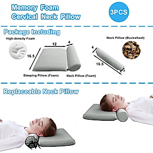 Neck Stretcher for Pain Relief Sleeping Pillow, Neck and Shoulder Relaxer Cervical Traction Device Pillow for Muscle Relax and TMJ Pain Relief