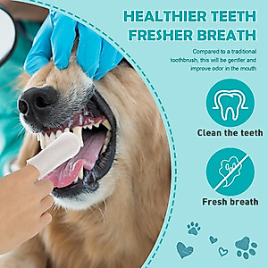 PET Hous Teeth Cleaning Finger Wipes for Cat & Dog & Rabbit.Reduces Plaque & Freshens Breath Finger Wipes, Disposable Gentle Cleaning & Gum Care Pet Wipes (50PCS)