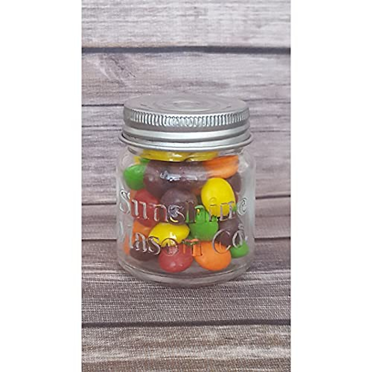 Sunshine Mason Co. Mini Mason Jar Shot Glasses with Metal Lid 2 Ounces, 6 Pieces