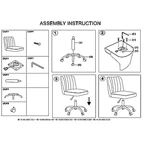 Geniqua Fabric Office Chair Adjustable Height Casters Computer Task Chair Swivel Home Office, Marble