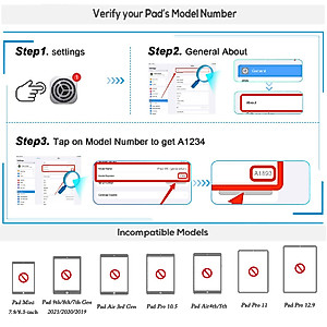 Keyboard Case for iPad 6th/5th Generation 9.7 inch, Slim Folio Smart Case with Pencil Holder for iPad Air 2, Rechargeable, Detachable Wireless Keyboard with 7 Color Backlit for iPad Pro 9.7 - Black