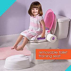 Summer Step by Step Potty, Pink - 3-in-1 Potty Training Toilet - Features Contoured Seat, Flushable Wipes Holder and Toilet Tissue Dispenser, 13x9.5x15.5 Inch (Pack of 1)