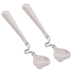 OSALADI Serving Spoons Tablespoon 2 PCS Stainless Steel Jam Honey Spoon Multifunctional Teaspoon Honey Coffee Mixing Spoon with Curved Handle Pasta Spoon Coffee Stir Sticks
