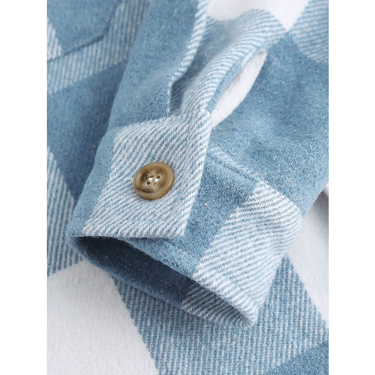 ZAFUL Men's Plaids Shirt Long Sleeve Button Down Lightweight Flannel Jacket Casual Shirt Shacket Classic Flannel Shirts(Plaid-Blue,L)