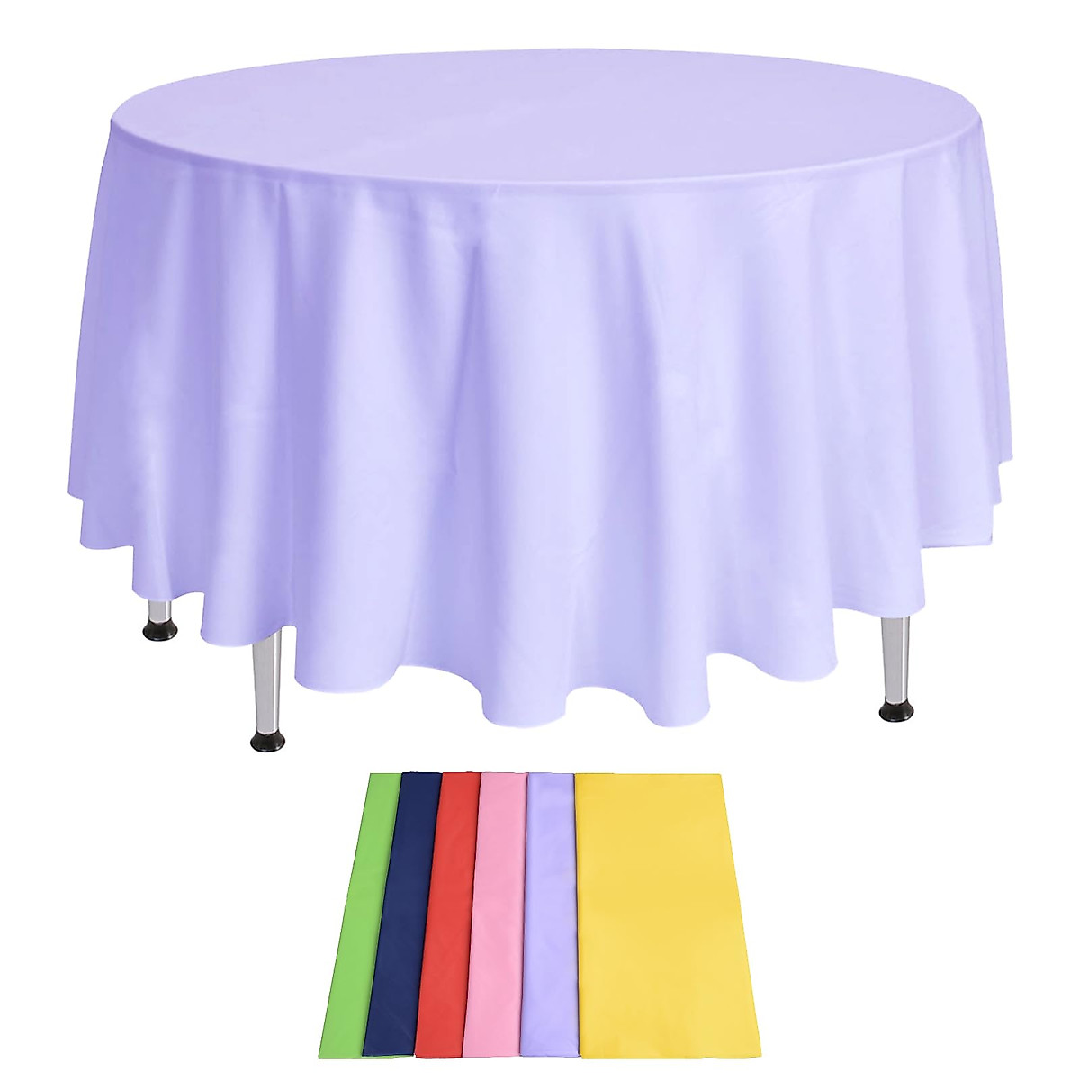 EDI Disposable Tablecloth 12 Packs (Assorted Colors, Round)