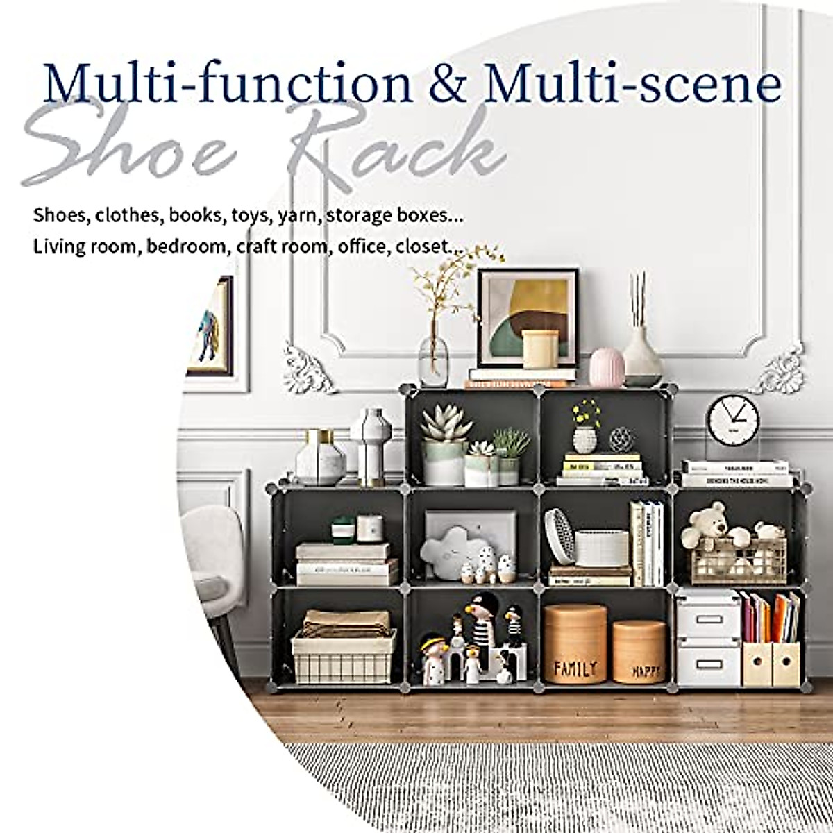 Aeitc 72 Pairs Shoe Rack Organizer Shoe Organizer Expandable Shoe Storage Cabinet Narrow Standing Stackable Space Saver Shoe Rack for Entryway, Hallway and Closet