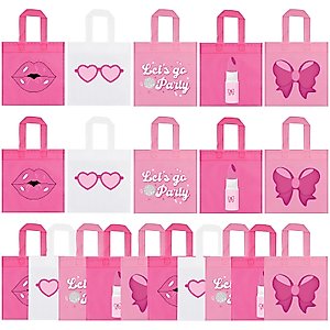 FHzytg 20Pcs Pink Girl Party Favor Bags, Hot Pink Princess Party Candy Bags Gift Bags Pink Theme Party Treat Goodie Bags for Pink Princess Birthday Baby Shower Bachelorette Party Decoration