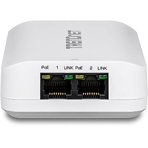 TRENDnet 2-Port Gigabit PoE++ Extender, 1 x Gigabit PoE++ in Port, 2 x Gigabit PoE Out Ports, Extends 100m (328 ft) Up to 200m (656 ft), Daisy Chain 4 Units for up to 500m (1640 ft), Black, TPE-BE200