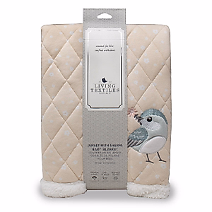 Living Textiles 100% Cotton Baby Stroller Blanket - Ava Birds | Ultra Soft, Lightweight, and Versatile Stroller, Swaddle and Receiving Blanket | On-The-Go Baby Essentials | Baby Gift Ideas