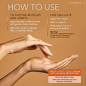 Cellulite Massage Oil & Hot Cream - 100% Natural Cellulite Oil & Gel, Highly Absorbable, Firm, Tone, Tighten & Moisturize Skin - Soothes Muscles (8.8 Fl Oz Each Bottle)