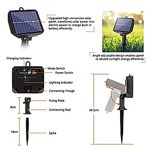 Toodour Solar Christmas Lights, 121ft 350 LED 8 Modes Solar String Lights, Waterproof Solar Outdoor Christmas Lights for Garden, Patio, Holiday, Party, Balcony, Christmas Decorations (Warm White)