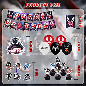 102 Pcs Birthday Party Decorations, Birthday Party Supplies Included Banner, Cake Topper, Cupcake Toppers, Balloons, Stickers, Hanging Swirls Party Decorations Set for Boys and Girls