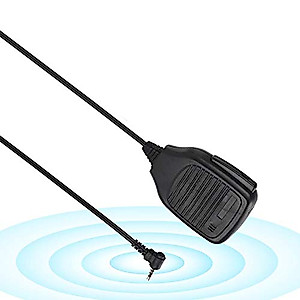 Handheld Speaker Mic,3.5mm Walkie Talkie Shoulder Speaker Microphone with PU Wire for Baofeng/Yaesu,TwoWay Radio Mic Speaker for Police,Security Personnel,Driving, Hiking,Patrol Duty