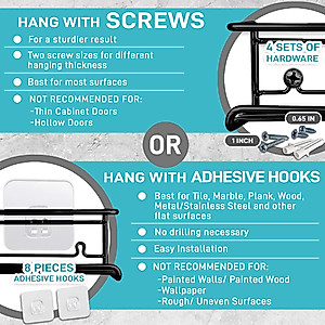 Ultimate Hostess Spice Rack Wall Mount - 4-Tier, Space-Saving Wall Spice Rack Organizer - Wall Mount Spice Rack Organizer for Spice Jars and Seasonings - Screw or Adhesive Hanging Spice Rack for Wall