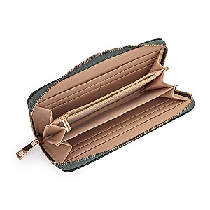 Dasein Lady Women Fashion Clutch Zip Around Emblem Long Wallet Purse Card Case Phone Wallet