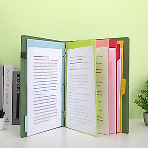 SKYDUE 3 Ring Binder with Clipboard, 1 Inch Binder, 13.2" × 10.2" PU Clipboard Binder with Notepad & 5 Dividers with 10 Pockets, Labels, Clipboard Folder Great for School Office (Fit A4/Letter Size)