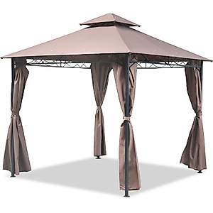 Gazebo Canopy Tent 10' X 10' BBQ Outdoor Patio Grill Gazebo for Patios Large Garden Top Gazebo with Sidewall Party Tent