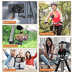 UURIG Super Clamp 360° Ballhead Magic Arm Double Ball Head Adapter Camera Clamp Mount with 1/4"-20&3/8"-16 Thread for Canon Nikon DSLR Camera/GoPro/Monitor/Ronin-M/Freefly MOVI-with Phone Clip